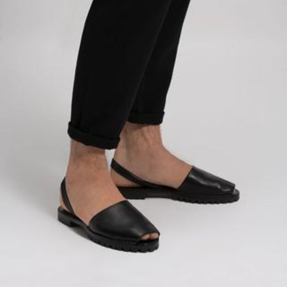 GOYA | Shoes | Goya Mens Black Leather Napa Slide Spain Sandals 45 ...